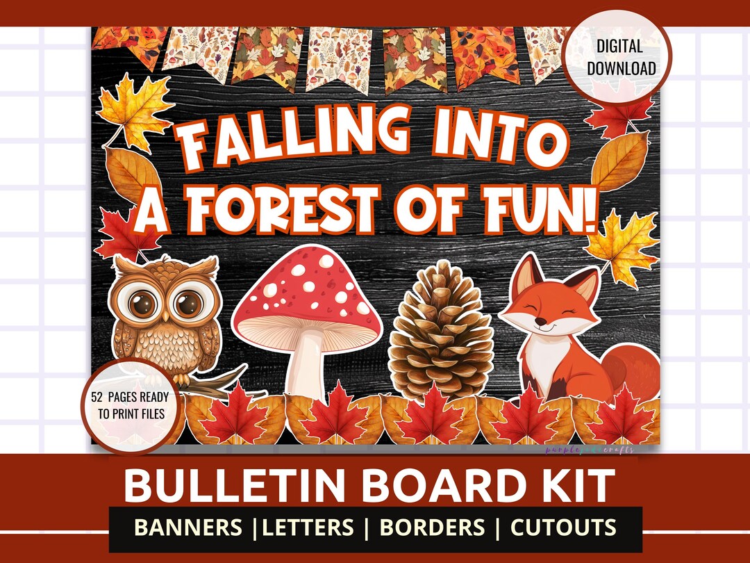 Printable Bulletin Board Kit for Autumn, Fall Bulletin Board Kit ...