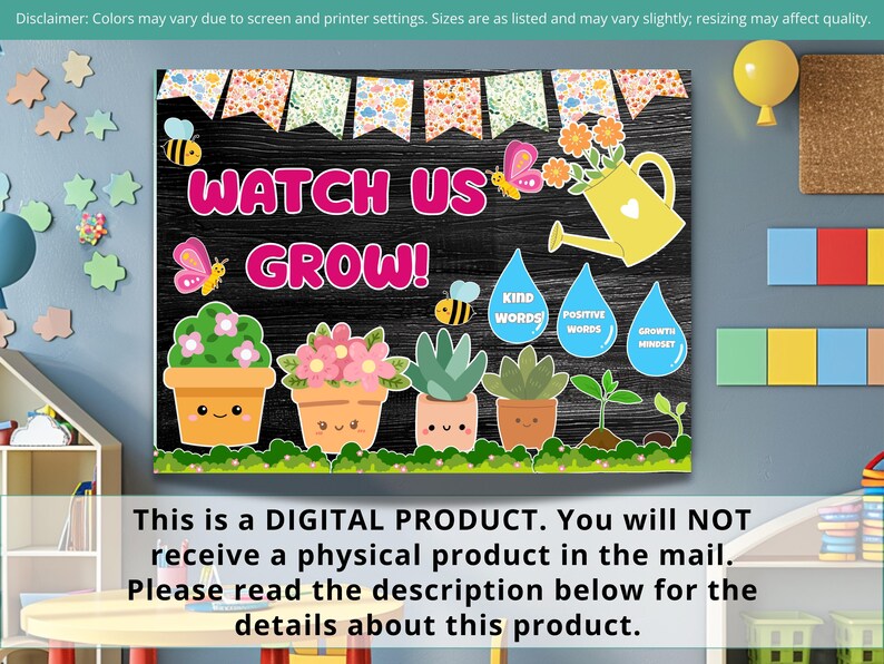 Growth Mindset Bulletin Board Classroom Decor Watch Us Grow Bulletin ...