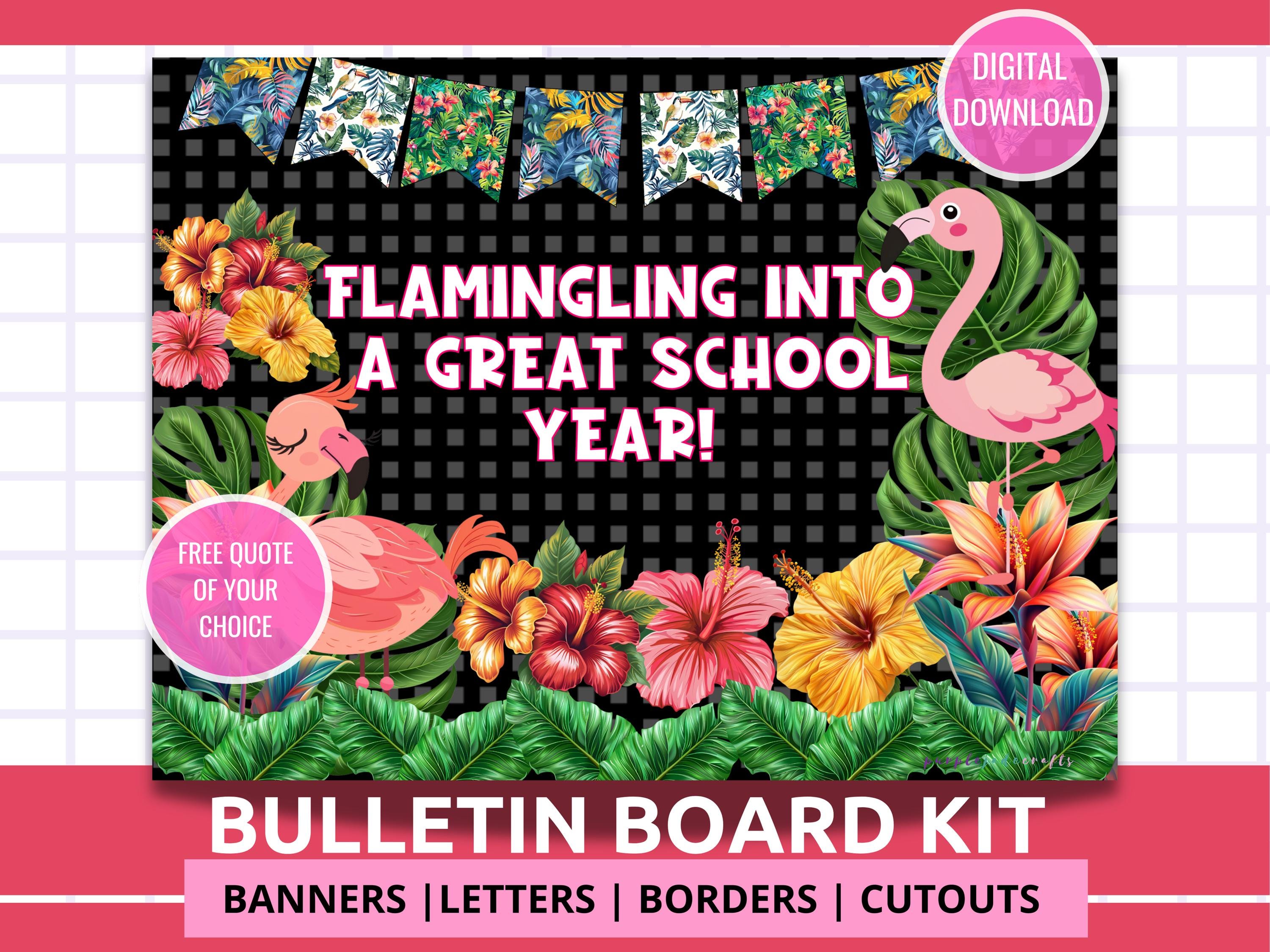 Classroom Bulletin Flamingo Theme Back to School Bulletin Board Kit ...