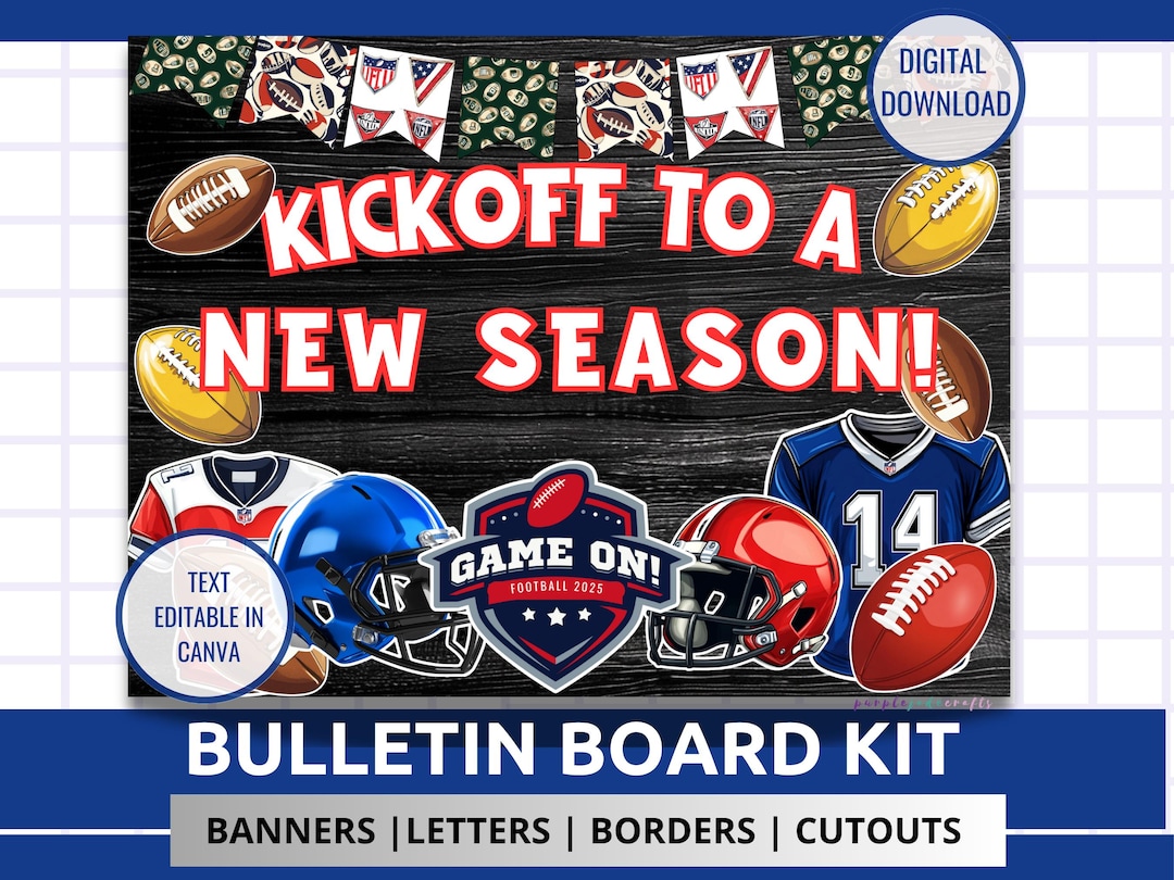Football Fun Classroom Decor Kit Sports Fanatic Bulletin Board Kit Game ...