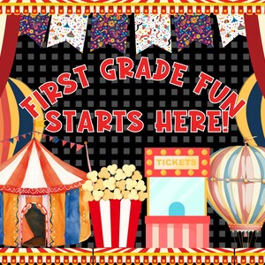 Classroom Bulletin Board Design Carnival Fun Theme Decor Set Back to ...