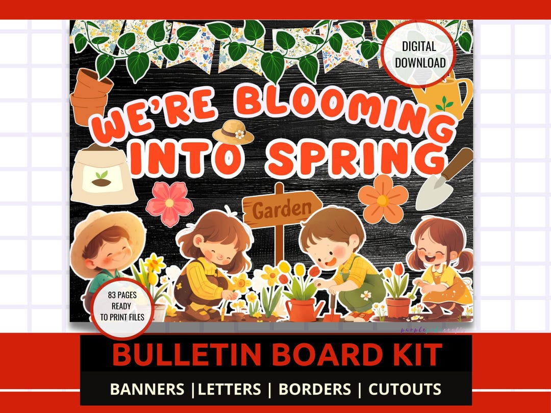Spring Bulletin Board Kit, We’re Blooming Into Spring Classroom Decor ...