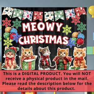 Christmas Bulletin Board Christmas Cats Bulletin Board Set Holiday ...