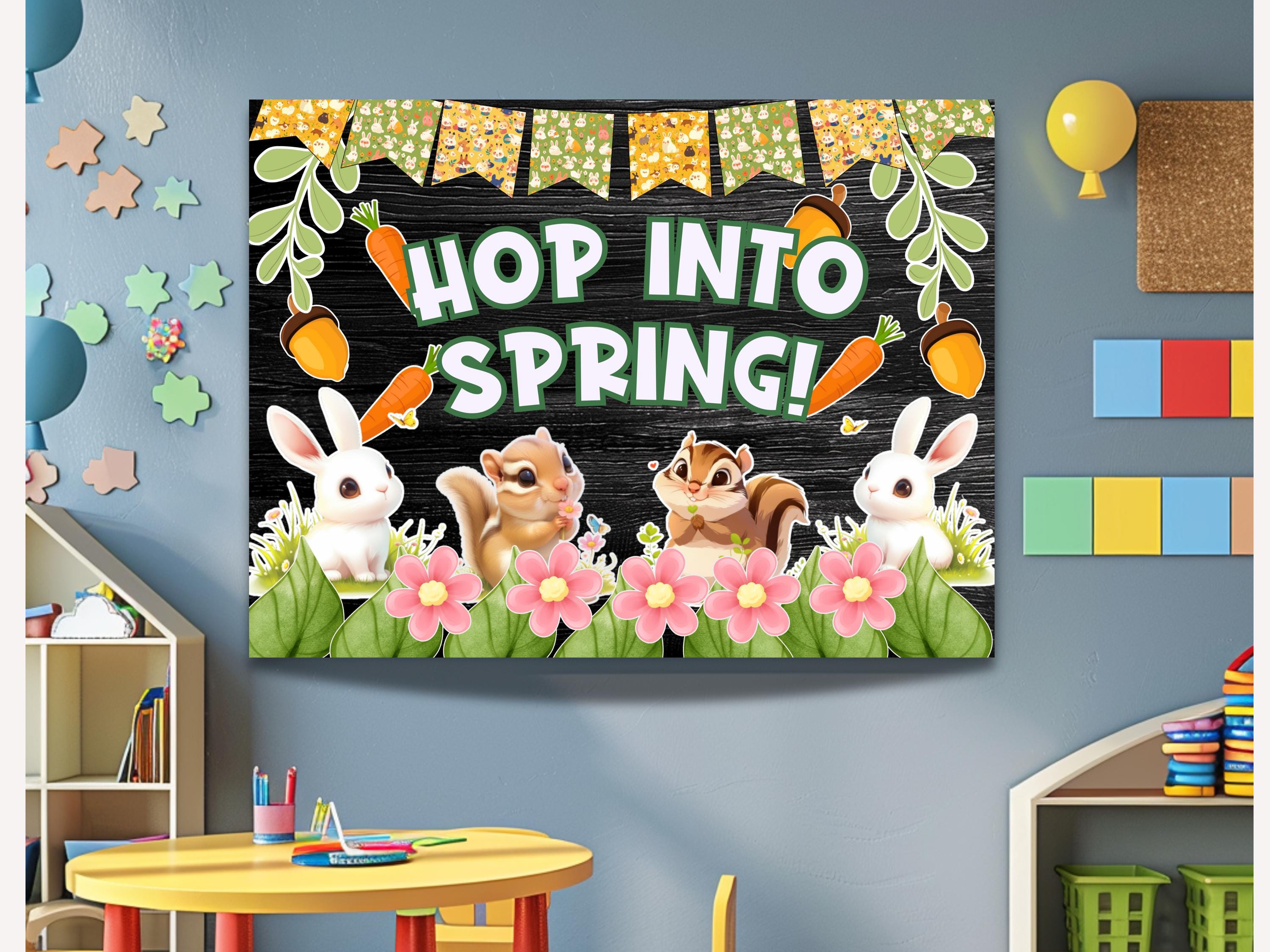 Spring Bulletin Board Kit With Bunny Theme Seasonal Classroom Decor ...