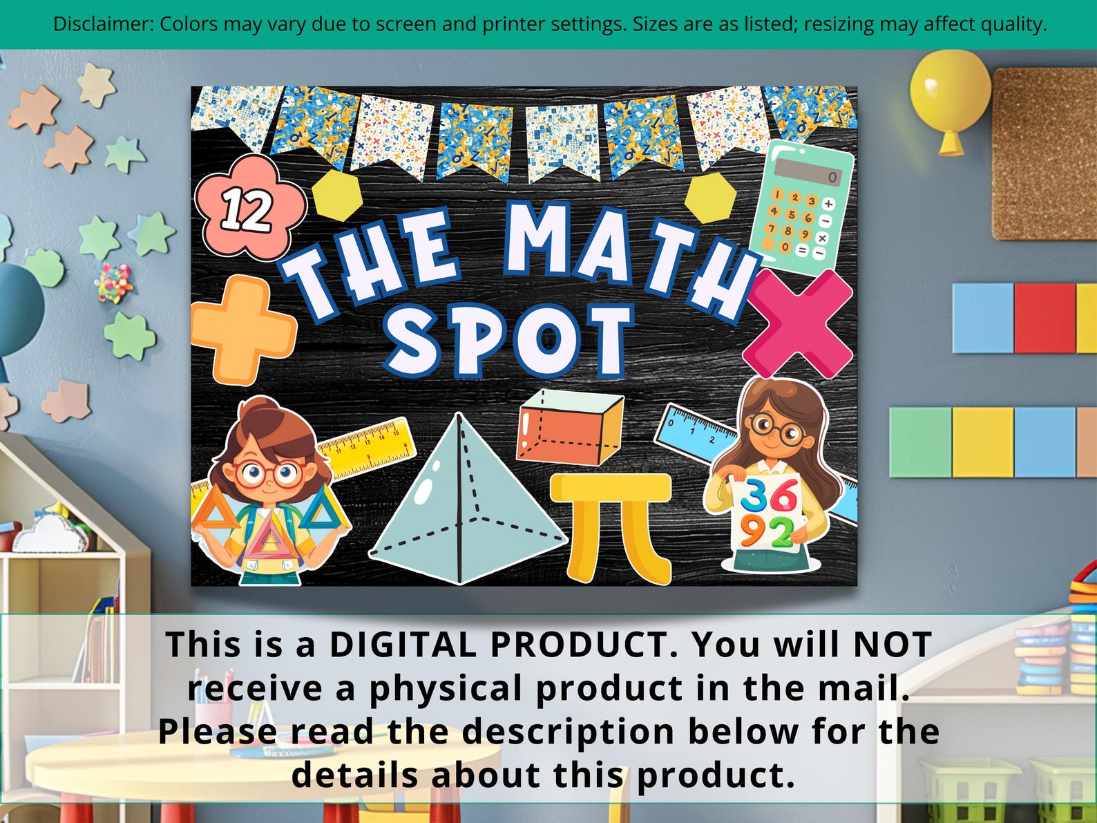 Printable Math Bulletin Board Kit for Classroom Math Spot Decor for ...
