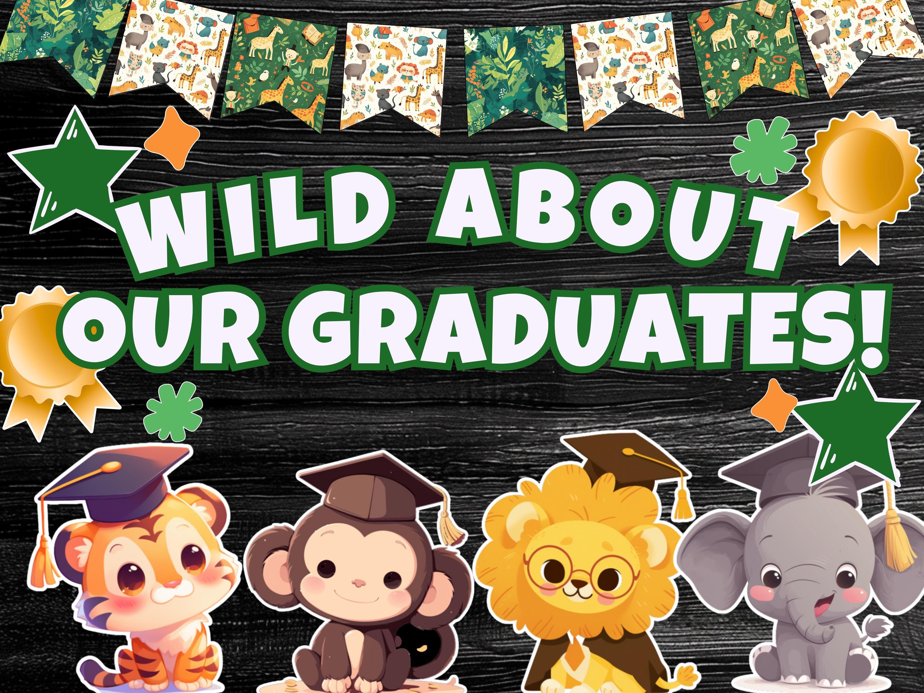 Graduation Bulletin Board Kit Jungle Safari Theme Bulletin End of ...