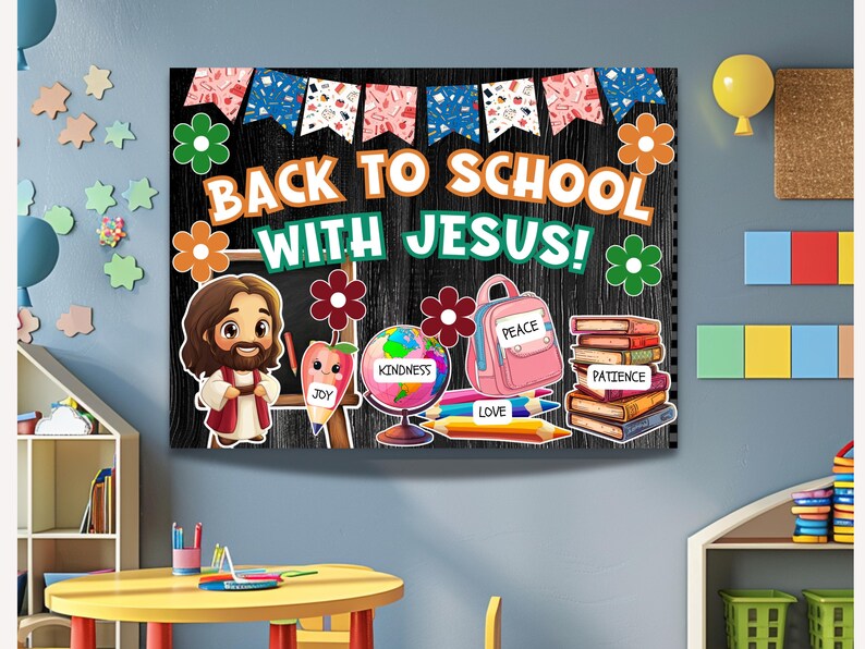 Back to School Bulletin Board Kit Christian Theme for Kindergarten and ...