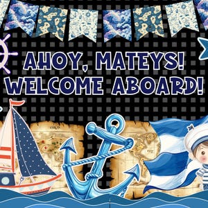 Classroom Bulletin Board Back to School Decor Nautical Theme Welcome ...