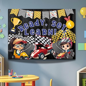 Race Car Theme Bulletin Board Kit Elementary Preschool Back to School ...