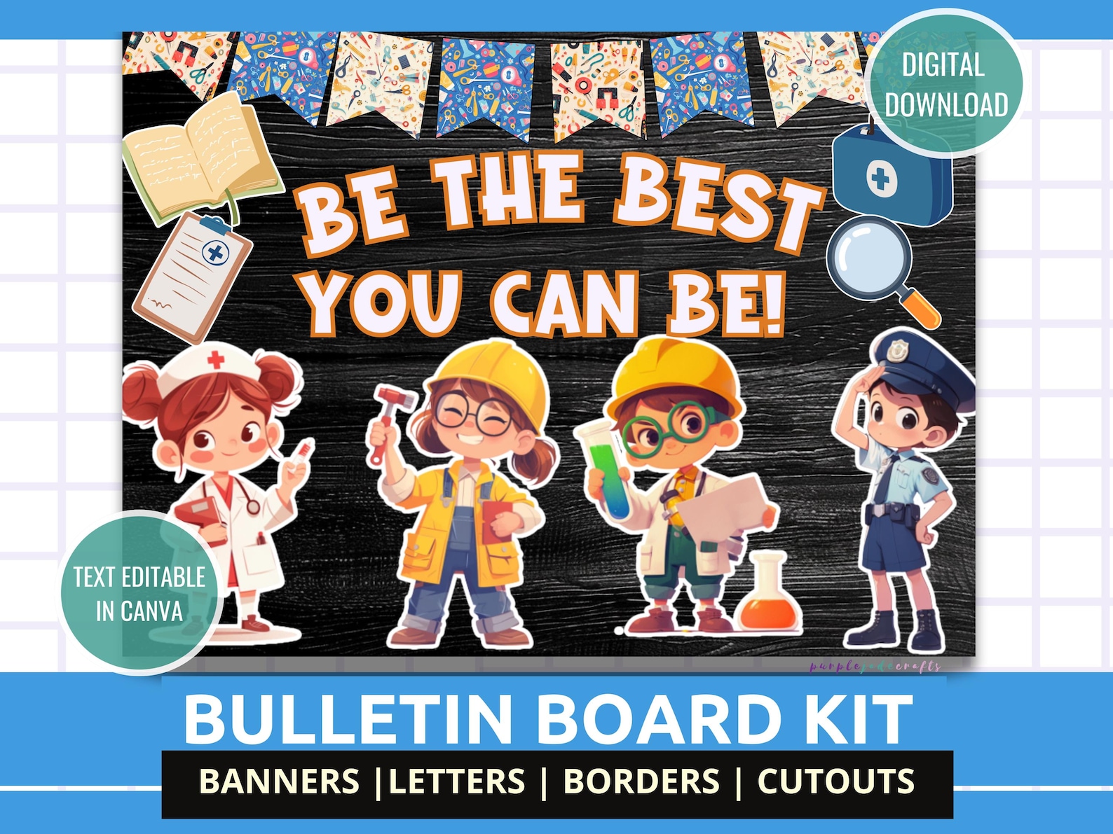 Children's Job Occupation Bulletin Board Set When I Grow up Bulletin ...
