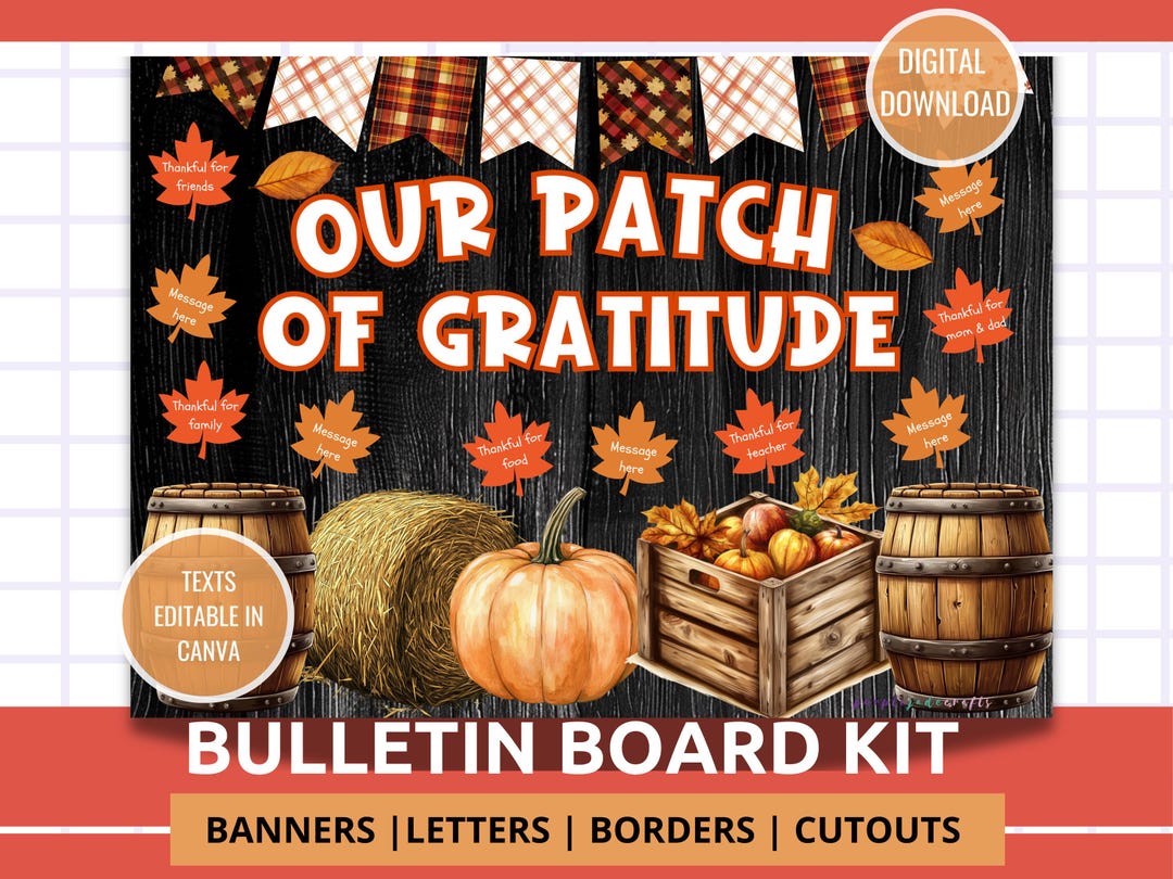 Gratitude Board Kit for a Festive Thanksgiving Decoration Bulletin ...