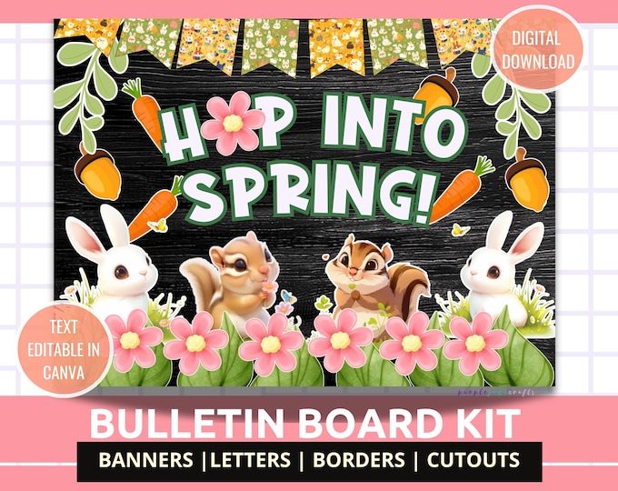 Spring Bulletin Board Kit | Trendy Spring/easter Bulletin Board | April ...
