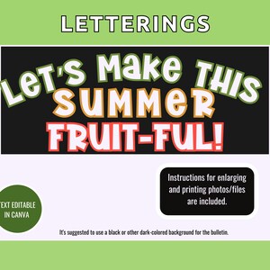 Summer Bulletin Board Kit Summer Fruits Theme Classroom Decoration End ...