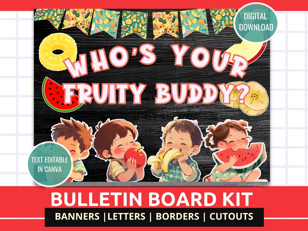 Summer Bulletin Board Kit Summer Fruity Bulletin Board Fun Way to Fruit ...