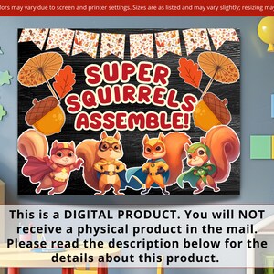 Autumn Squirrel Classroom Decor Fall Superhero Bulletin Board Printable ...