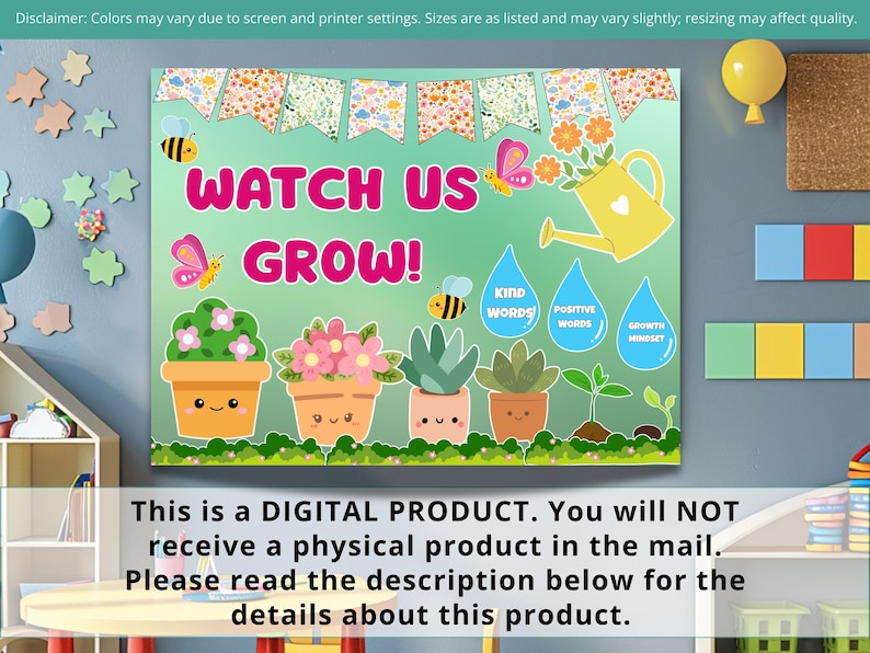 Growth Mindset Classroom Decor | Watch Us Grow Bulletin Board Kit ...