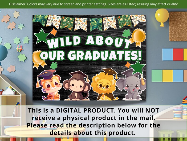 Graduation Bulletin Board Kit Jungle Safari Theme Bulletin End of ...