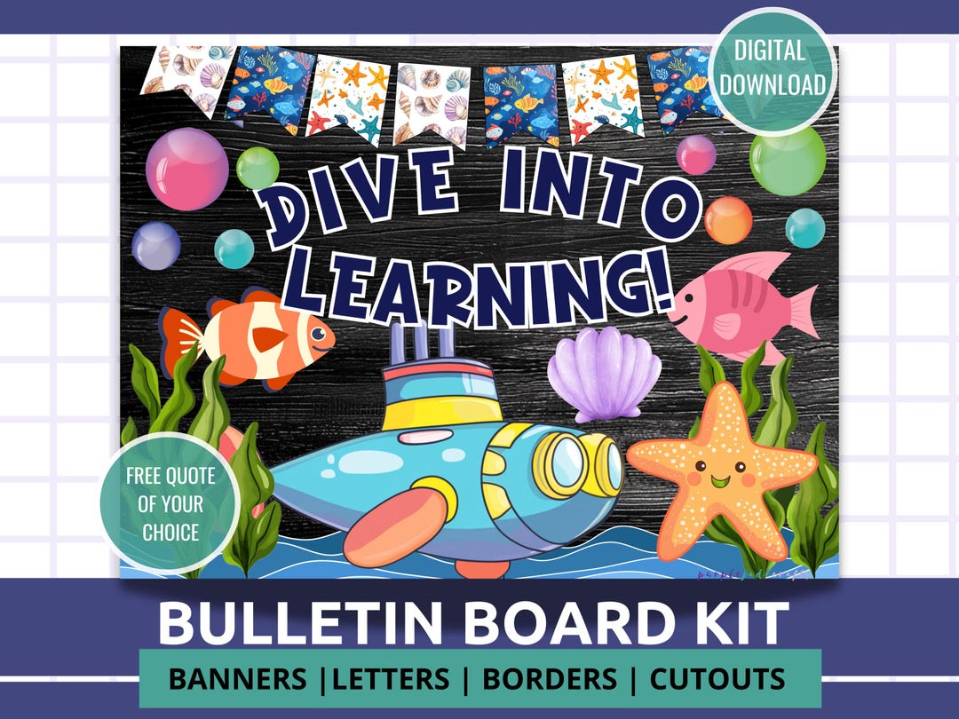 Classroom Bulletin Board Aquatic Theme Decor Set Back to School ...