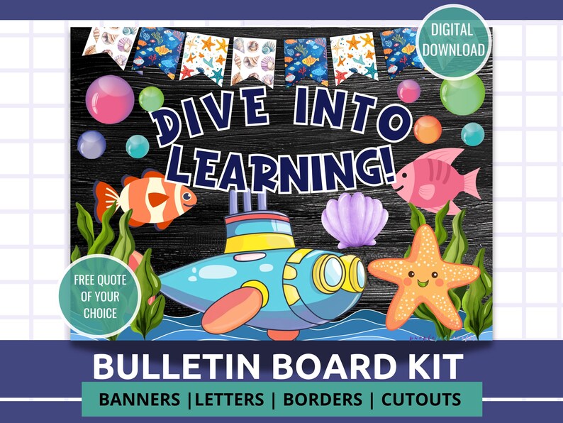 Classroom Bulletin Board Aquatic Theme Decor Set Back to School ...