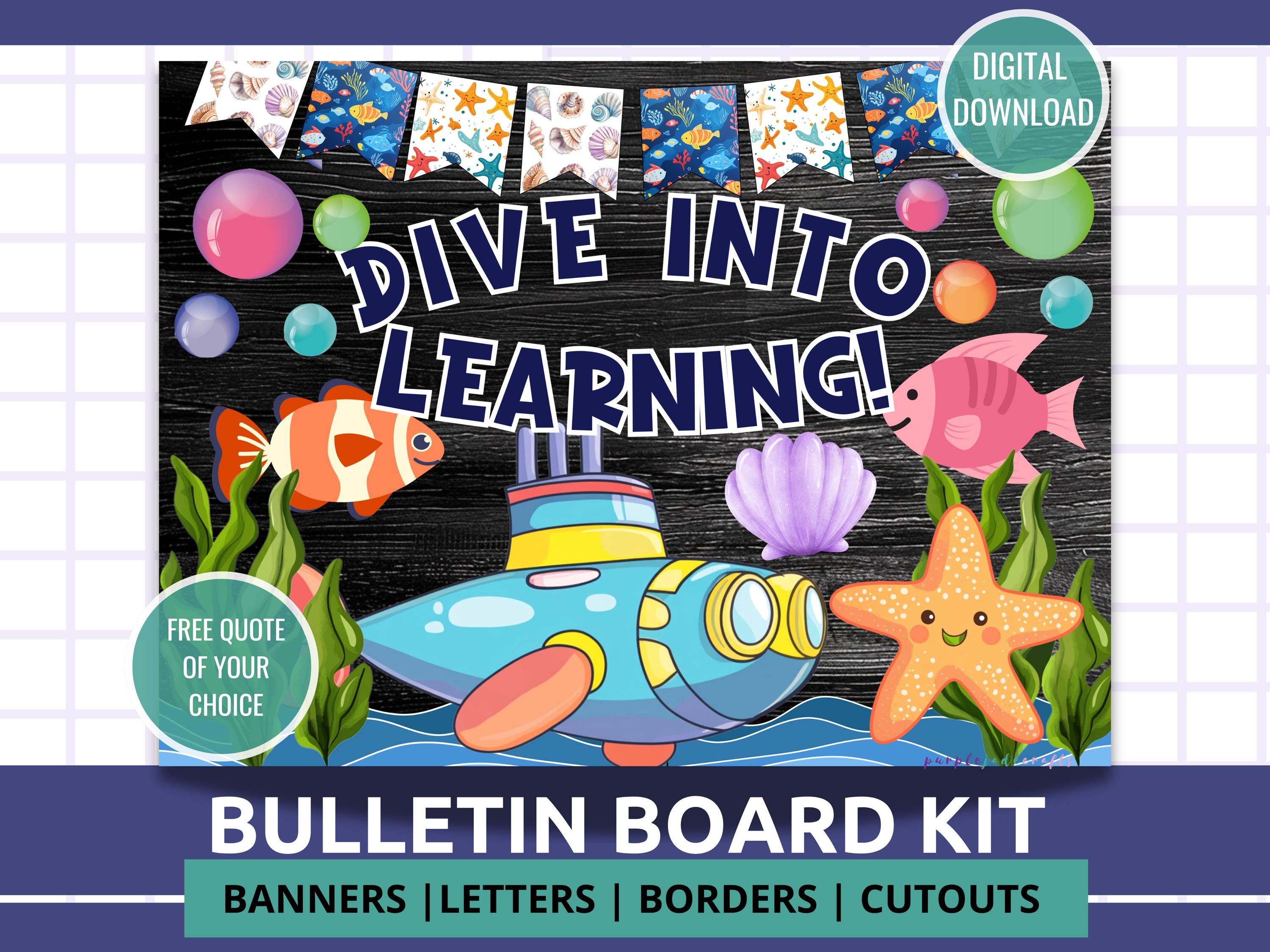 Classroom Bulletin Board Aquatic Theme Decor Set Back to School ...