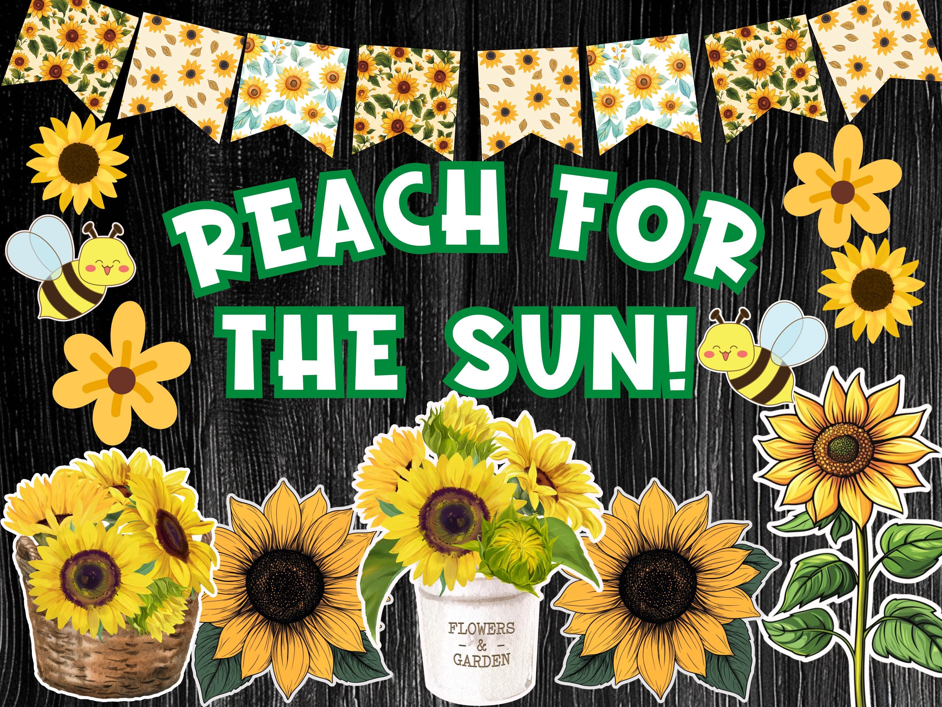 Sunflower Themed Bulletin Board Kit Classroom Bulletin Board Decor Set ...