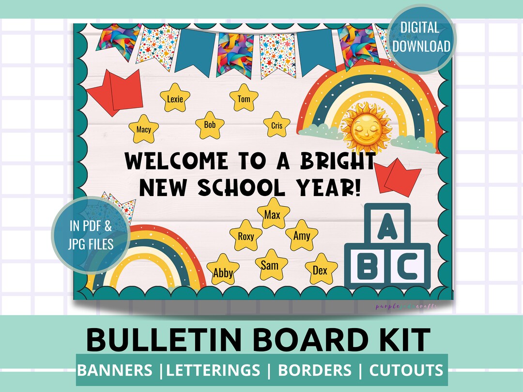 Back to School Bulletin Board Kit Kindergarten Classroom Decor Bulletin ...