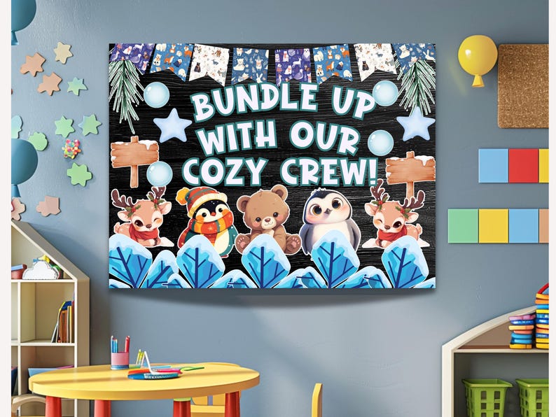 Winter Bulletin Board Kit Holiday Season Theme Easy Classroom Decor ...