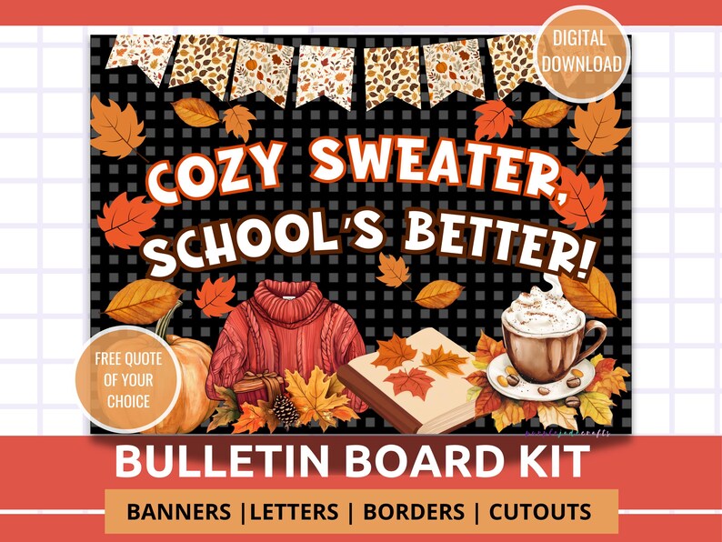 Autumn Cozy Weather Bulletin Board Kit September Bulletin Board Ideas ...