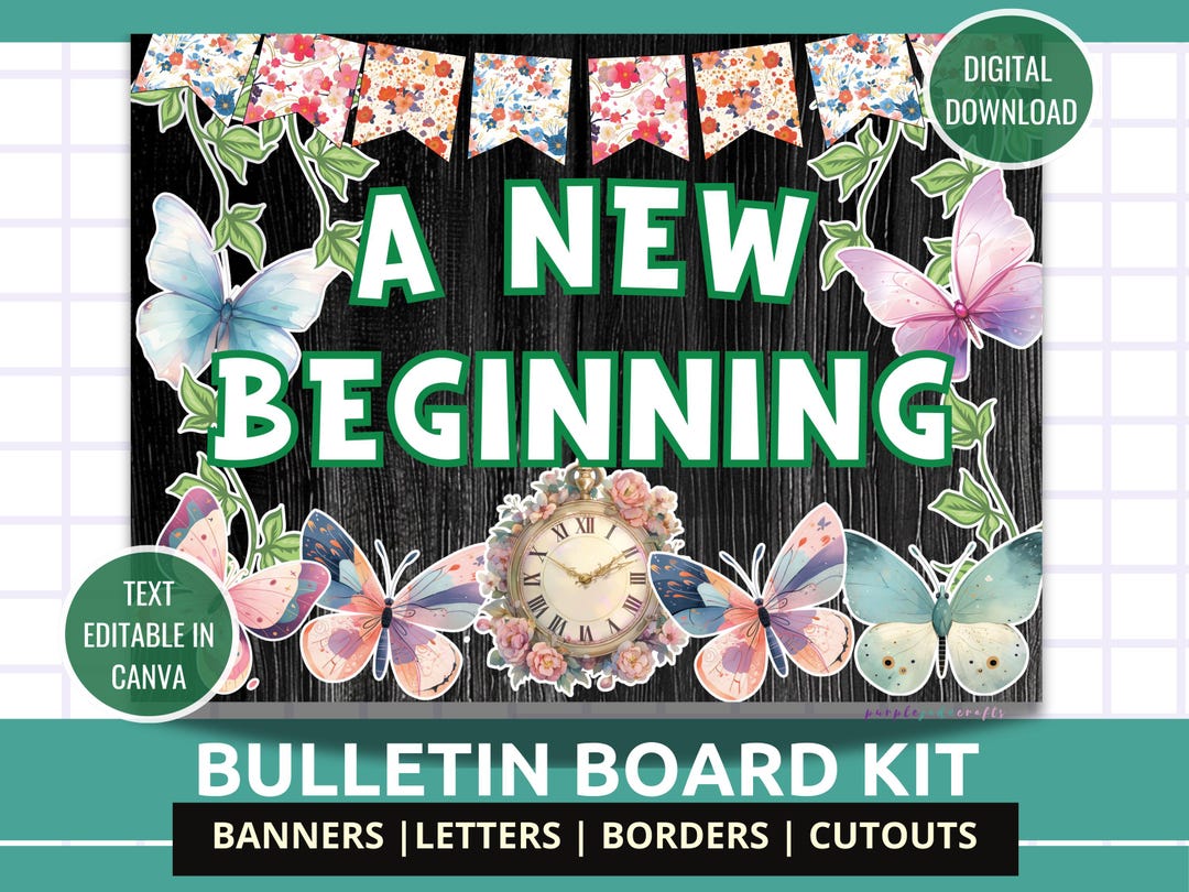 Bulletin Board Kit Butterfly Theme Set for New Year Butterfly Bulletin ...