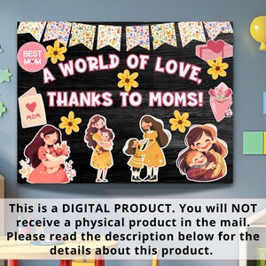 Mother's Day Bulletin Board Kit Thanks to Moms Theme Moms Love Theme ...