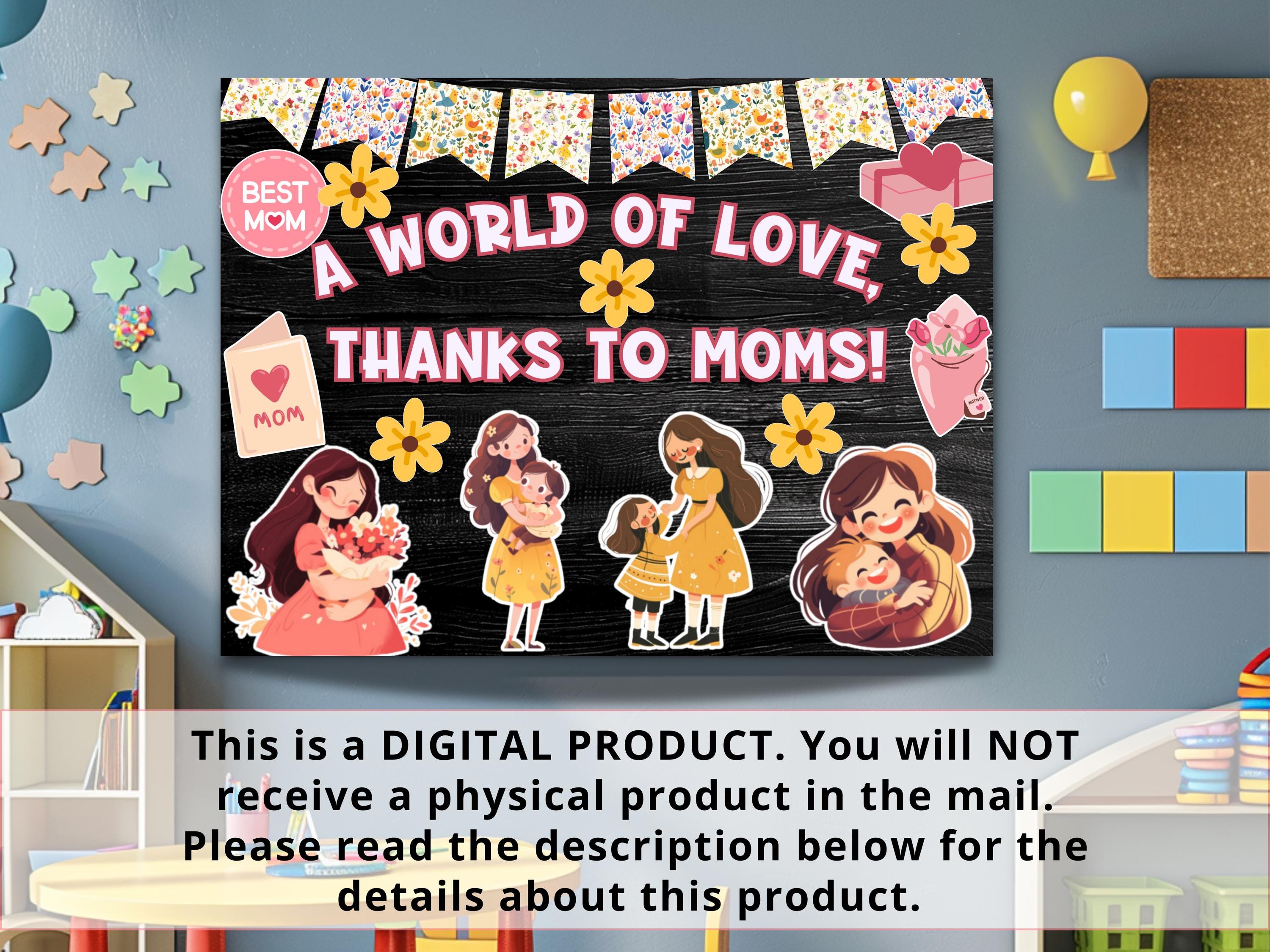 Mother's Day Bulletin Board Kit Thanks to Moms Theme Moms Love Theme ...