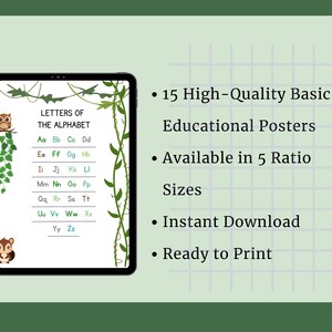Jungle Safari Alphabet Poster Set: Classroom Homeschool Decor (digital ...