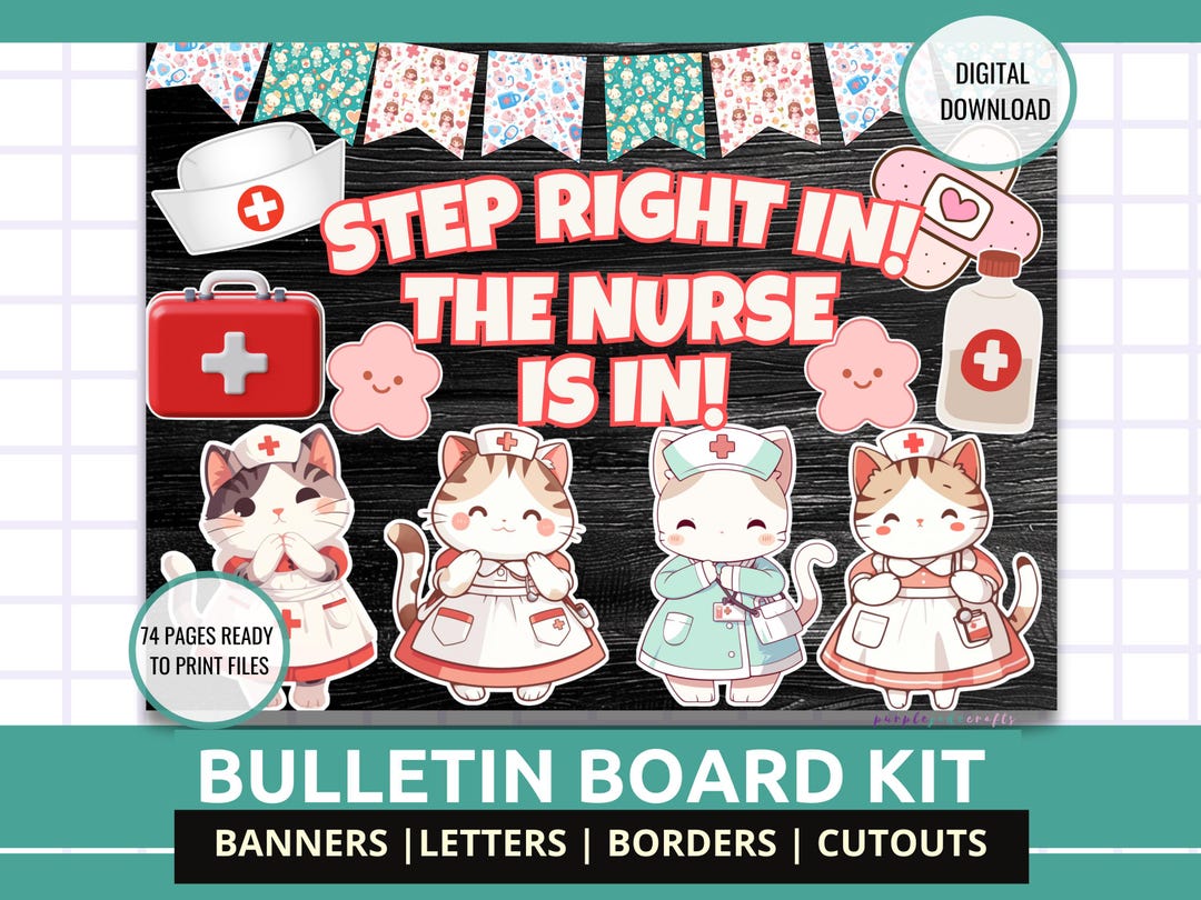 School Nurse Bulletin Board Kit: Health Office Decor (printable ...