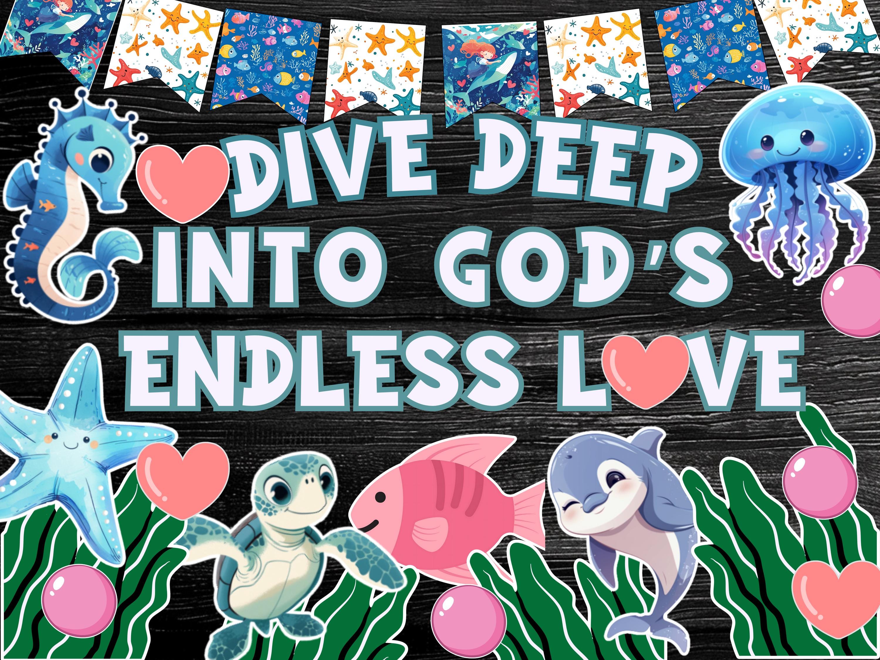 Christian Bulletin Board Printable, Ocean Bulletin Board, Bible Verse ...