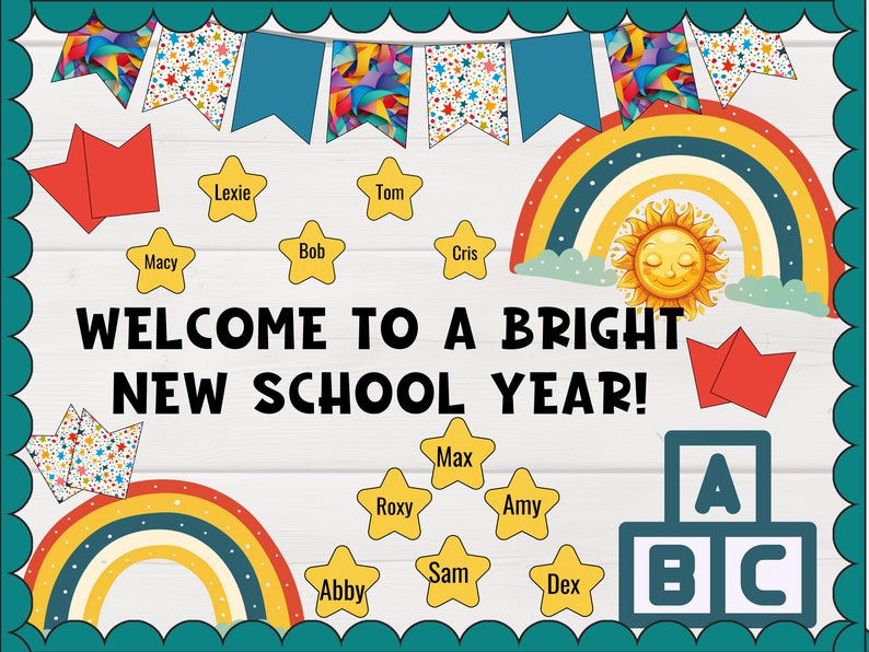 Back to School Bulletin Board Kit Kindergarten Classroom Decor Bulletin ...