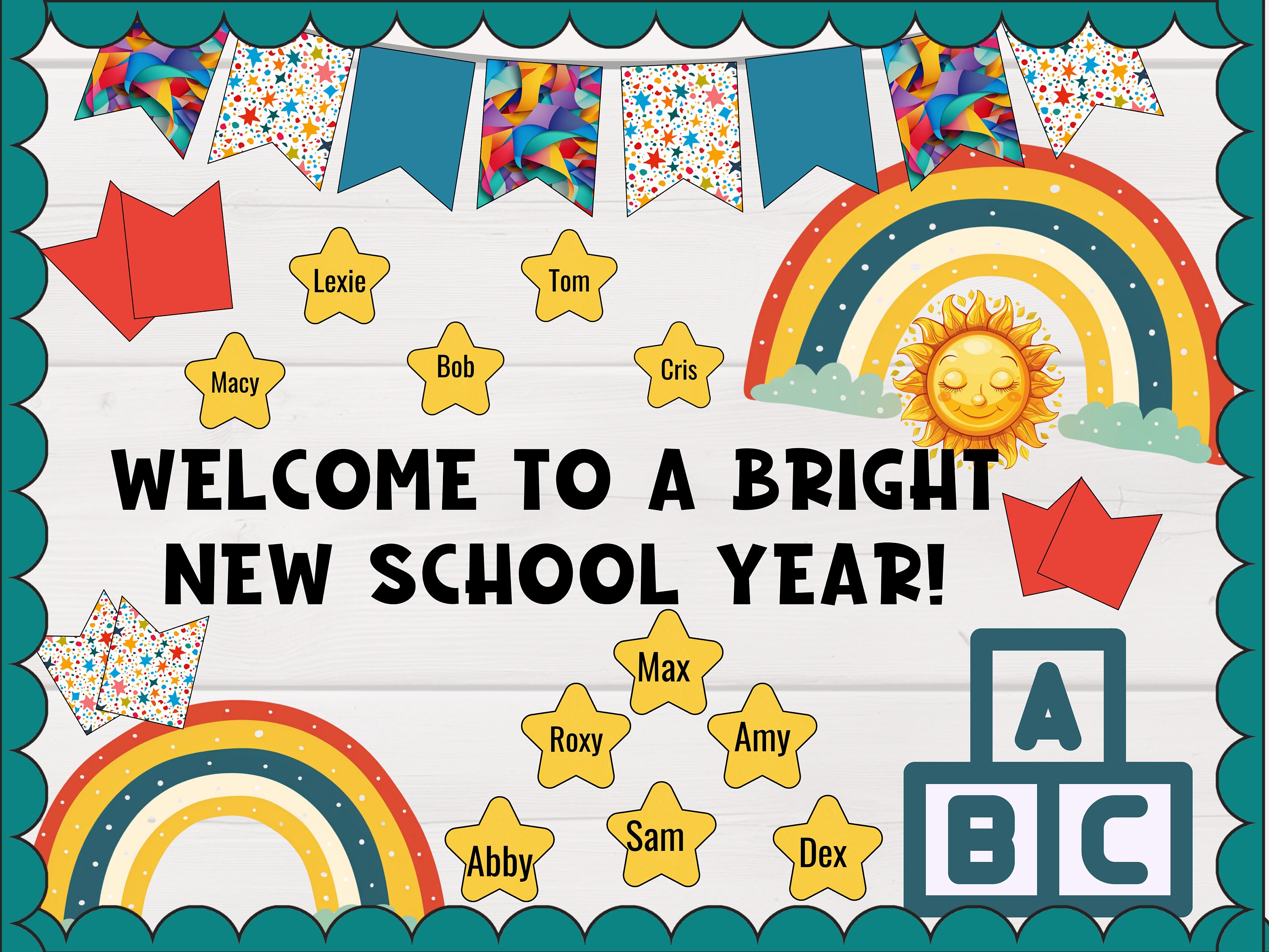 Back to School Bulletin Board Kit Kindergarten Classroom Decor Bulletin ...