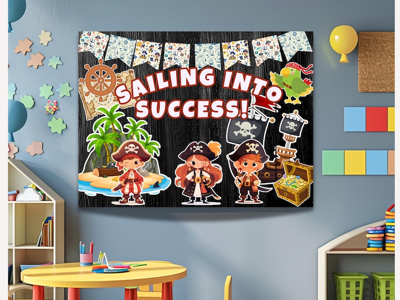 Pirate Themed Bulletin Board Kit Nautical Classroom Decor for Teachers ...