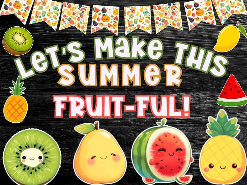 Summer Bulletin Board Kit Summer Fruits Theme Classroom Decoration End ...