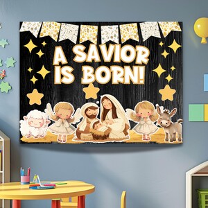 Christmas Bulletin Board Kit Nativity Scene A Savior is Born Theme ...