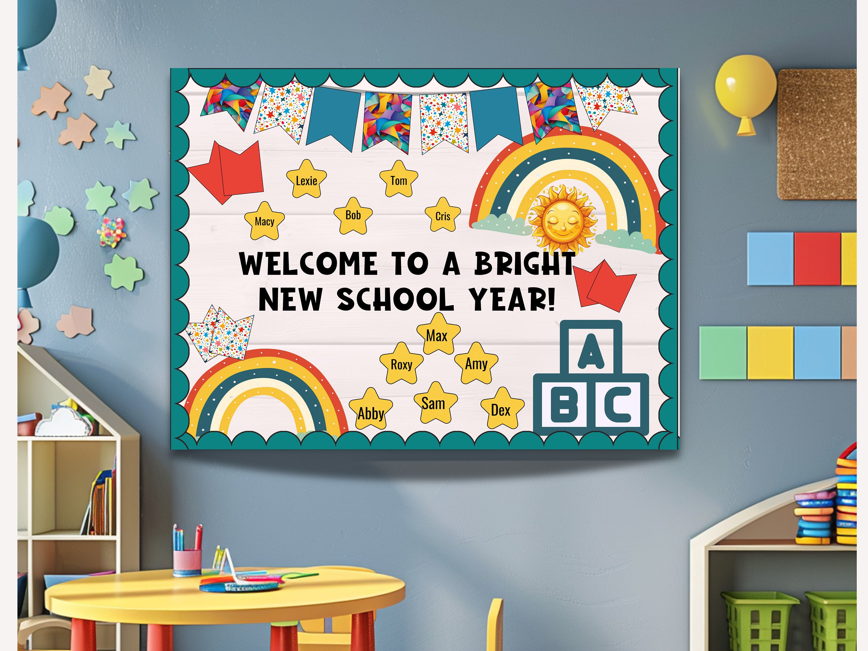 Back to School Bulletin Board Kit Kindergarten Classroom Decor Bulletin ...