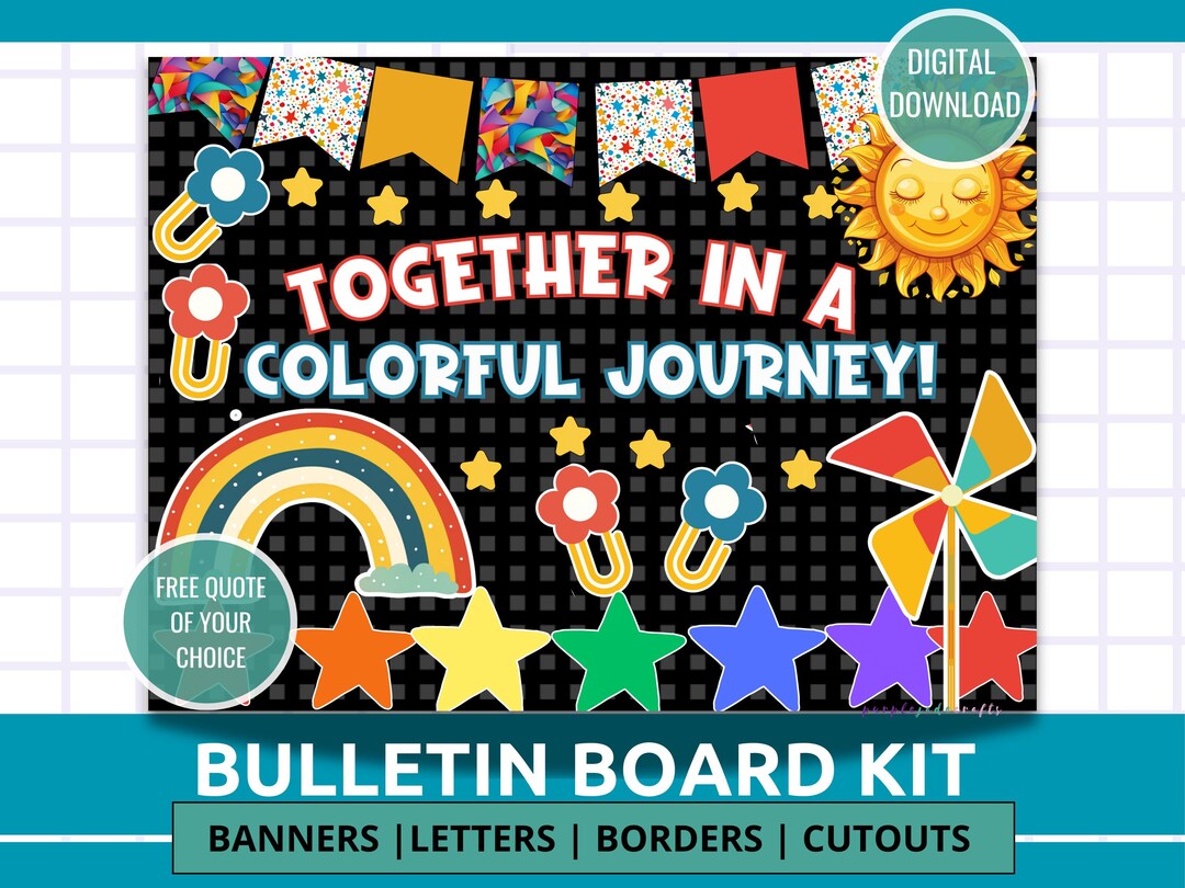 Daycare Bulletin Board, Bright Rainbow Theme, Classroom Decor Kit ...