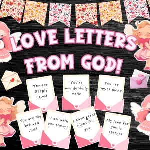 Christian Bulletin Board Kit God's Love Letters Theme Valentines ...