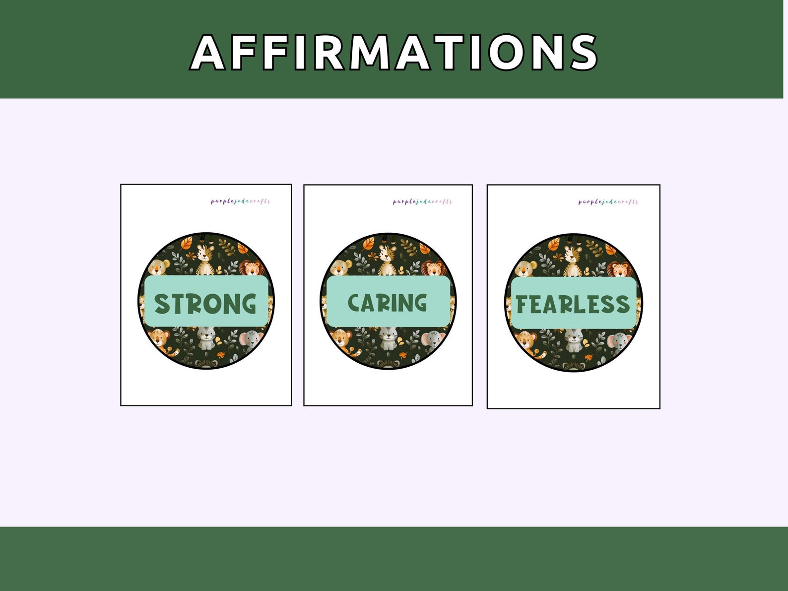 Affirmation Station Classroom Decor Jungle Safari Theme Positive ...