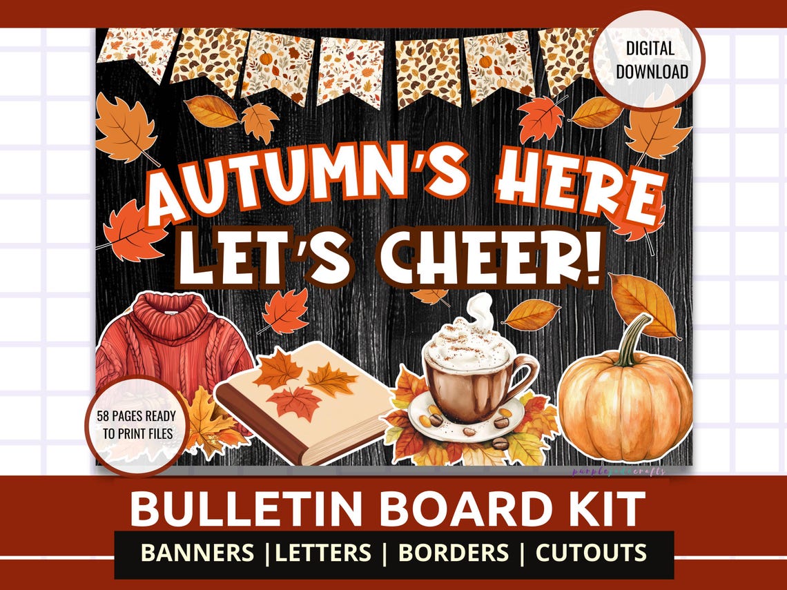 Cozy Autumn Bulletin Board Kit September Decor Ideas for Fall Weather ...