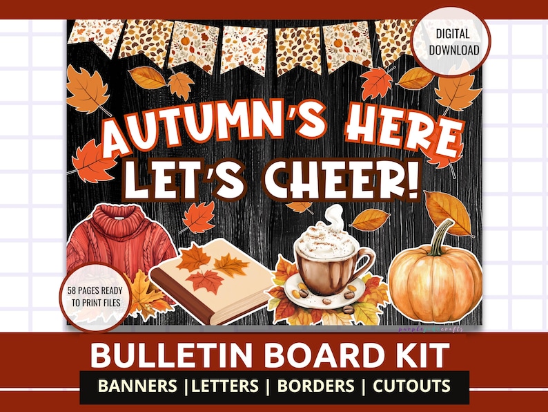 Cozy Autumn Bulletin Board Kit September Decor Ideas for Fall Weather ...