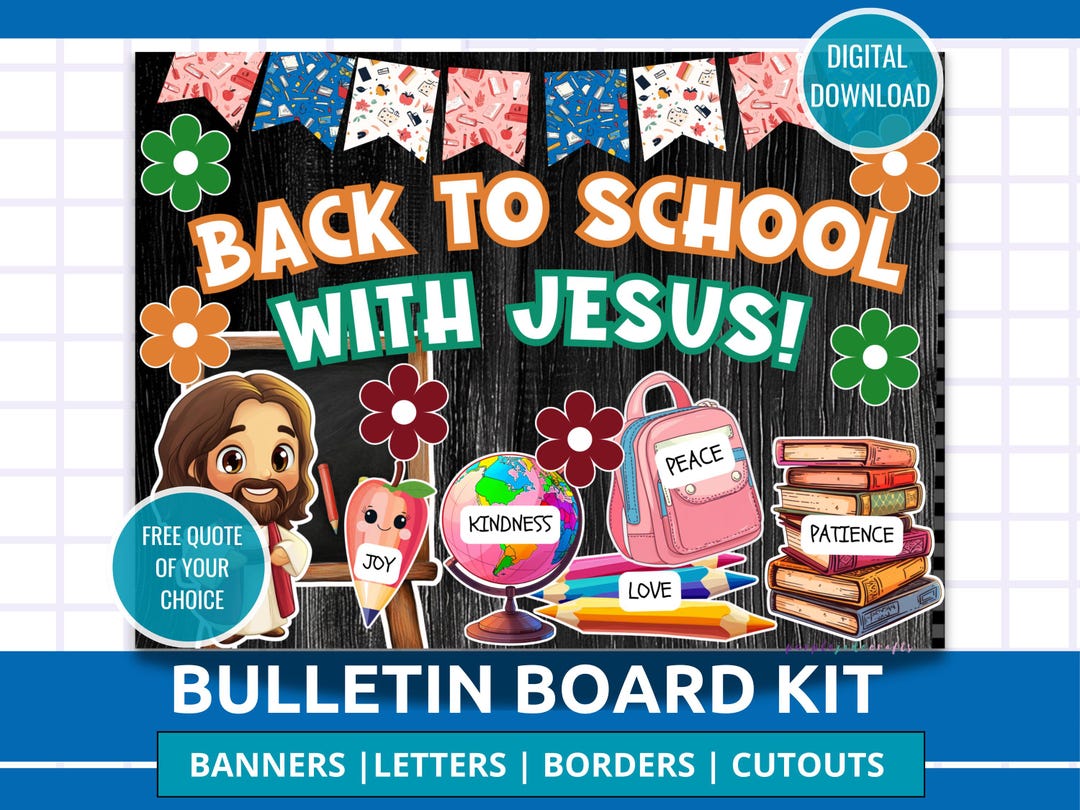 Back to School Bulletin Board Kit Christian Theme for Kindergarten and ...