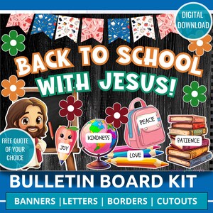 Back to School Bulletin Board Kit Christian Theme for Kindergarten and ...