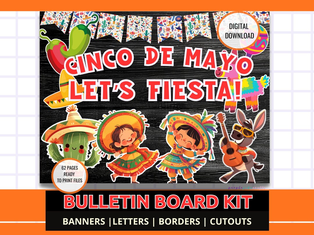 Cinco De Mayo Bulletin Board Kit, Fiesta Themed Classroom Decor ...