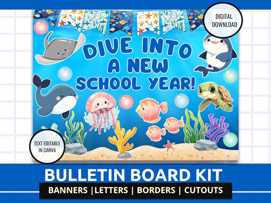 Ocean Bulletin Board Kit: Under the Sea Classroom Decor (digital ...