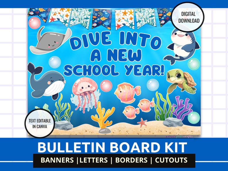 Ocean Bulletin Board Kit: Under the Sea Classroom Decor (digital ...